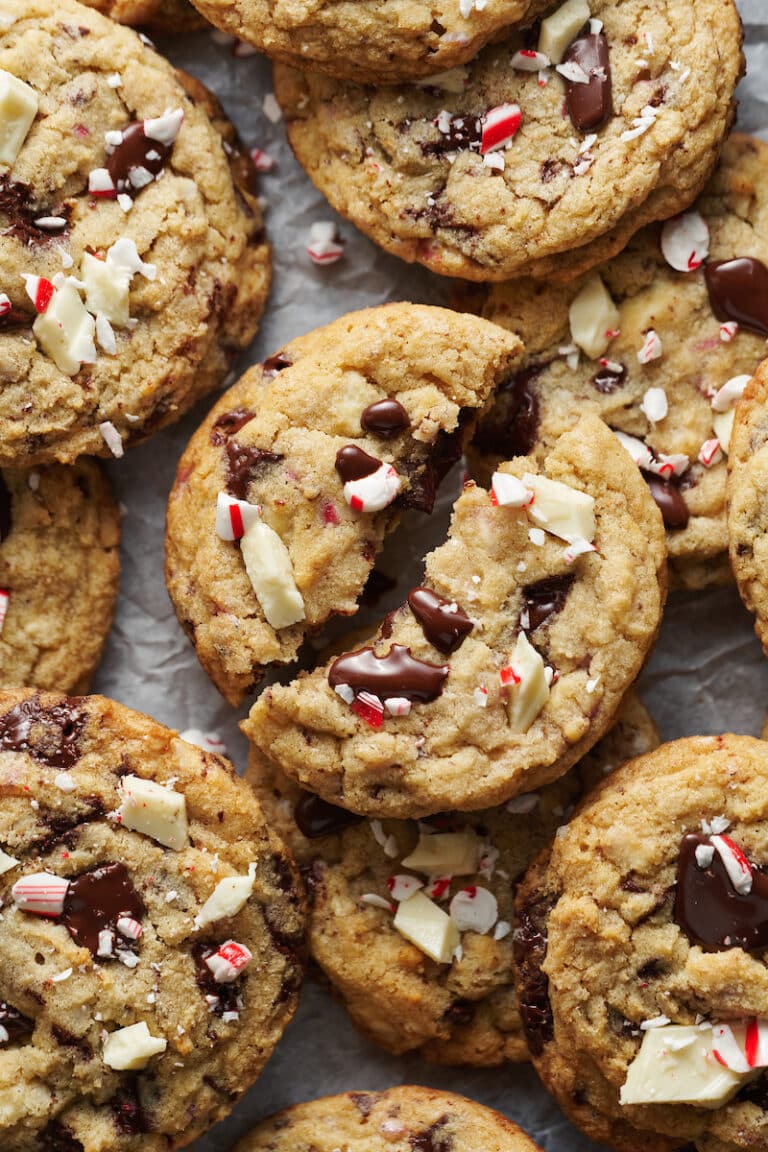 Chocolate Chip Candy Cane Cookies - Baker by Nature
