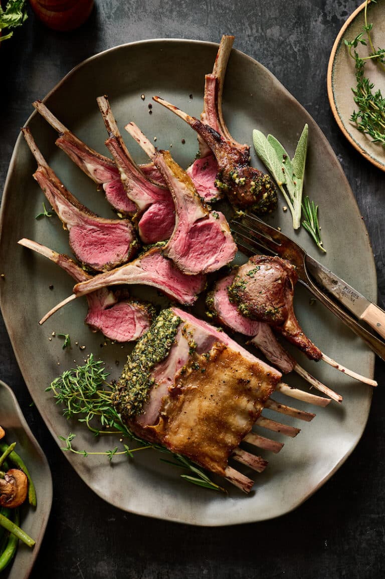 Herb Crusted Rack of Lamb - Baker by Nature